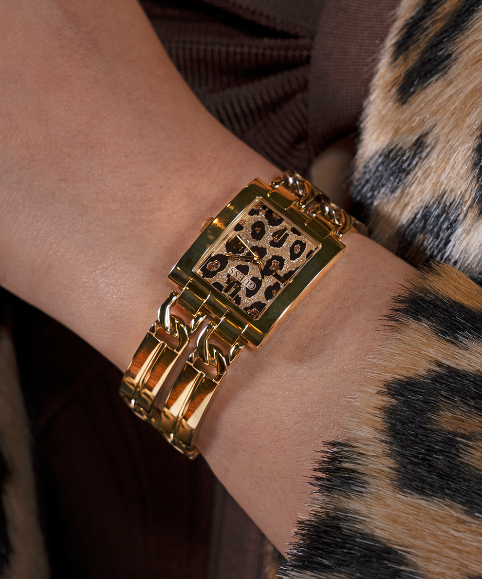 Guess Ladies MoD ID Leopard Gold Band watch – Nuttall Henderson Jewellers